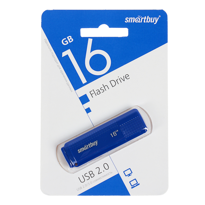 SmartBuyOptom » USB 2.0 флэш-диск Smartbuy Dock Blue 16GB